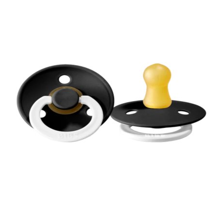 Bibs Original COLOUR Latex 2 PK Glow Pacifier - Black | TjsKids.com